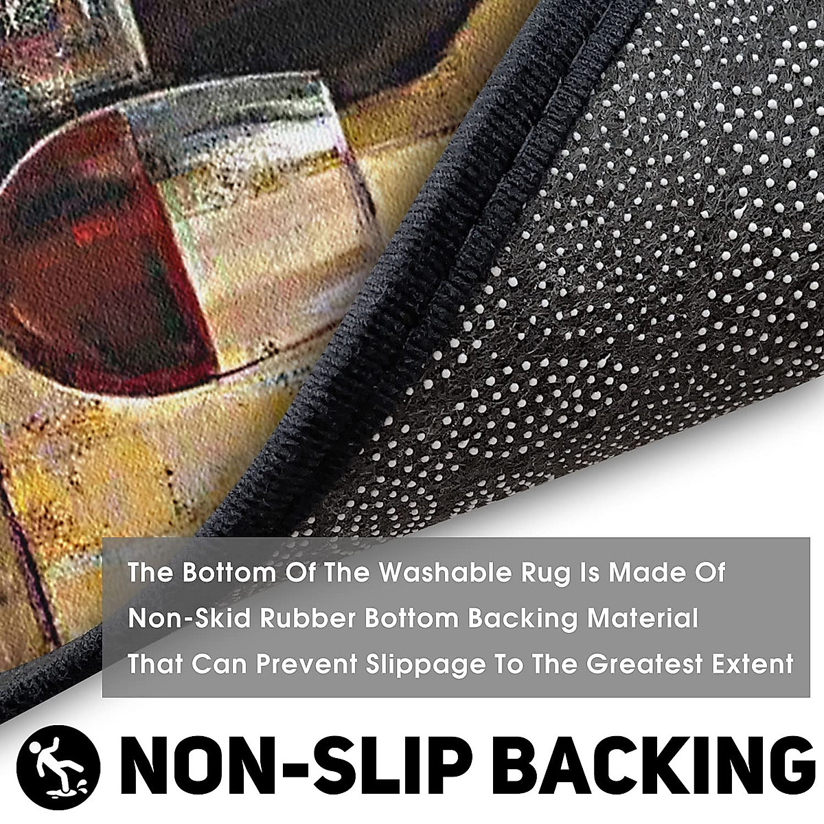 OUXIOAZ Wine Kitchen Rugs and Mats [2 PCS], Non Skid Washable Absorbent Microfiber Kitchen Mat for Doormat Bathroom Runner Set (17"x47"+17"x30", Wine)