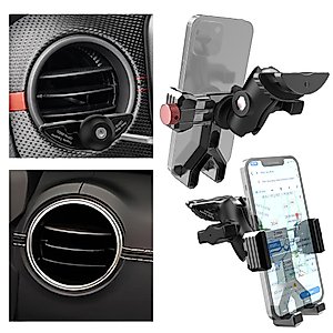KOQEIEY Aluminum Phone Mount for Jeep Wrangler JL & Gladiator JT (2018-2023) & Sahara, Vent Cell Phone Holder with 360° Rotation Ball Head Adapter Compatible with iPhone & Android & Smartphone