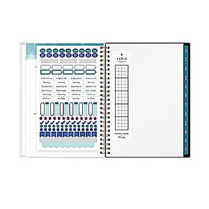 2023-2024 Blue Sky™ Inkwell Press Windblown CYO Horizontal Weekly Flex Academic Planning Calendar with Notes, 5-7/8" x 8-5/8", Charcoal, July 2023 to June 2024, 142390