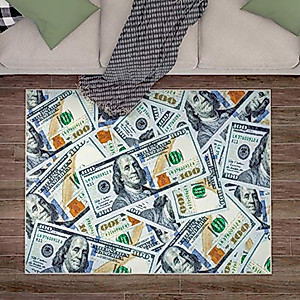 Sweethome Stores $100 Dollar Bill Area Rug, 5 x 7, Multicolor