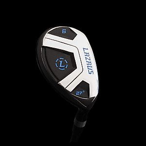 LAZRUS GOLF Premium Hybrid Golf Clubs for Men - 2,3,4,5,6,7,8,9,PW Right Hand & Left Hand Single Club, Graphite Shafts, Regular Flex (Silver Right Hand, 6, RH, Silver Single)