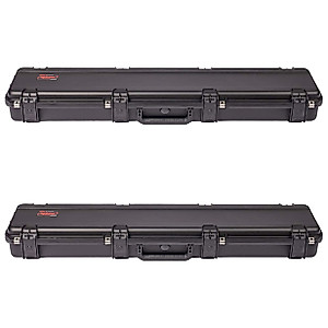 SKB Cases 3I-4909-SR iSeries Large Hard Plastic Durable Single Hunting Waterproof and Dust Tight Rifle Case with Trigger Release (2 Pack), Black