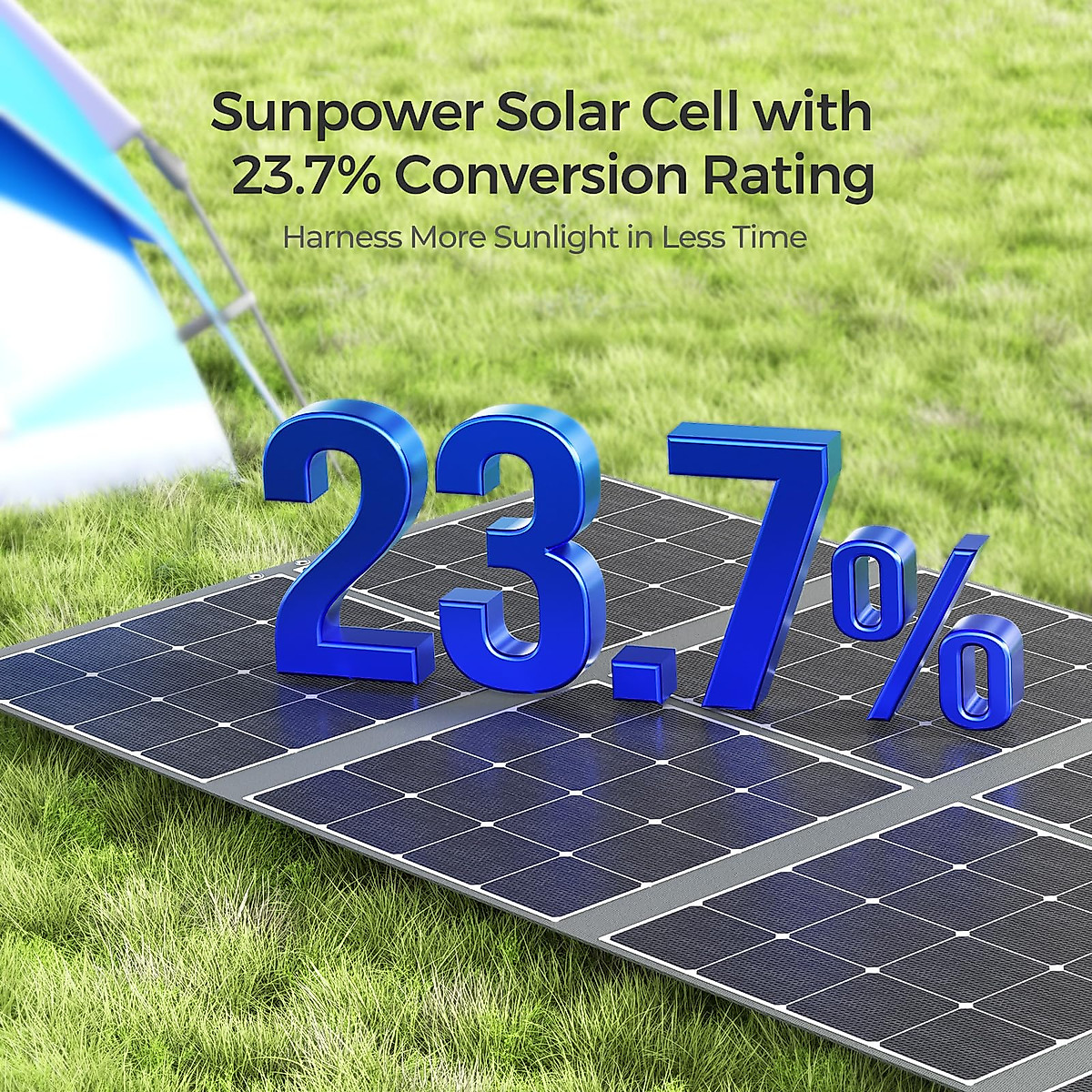 Renogy 400W Portable Solar Panel Foldable Monocrystalline Solar Blanket, Huge Power Solar Panel, Sunpower Solar Cells 23.7% High Efficiency for Power Station Outdoor Camping RV Solar Generator