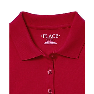 The Children's Place Girl's Short Sleeve Pique Polo, Ruby, Small