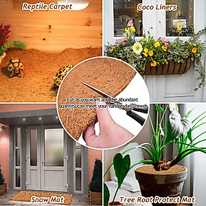 Riare 2 Pack 16 × 118 Inch No-Slip Ice and Snow Carpet Mats- Natural Coconut Fiber Carpet Anti-Slip Coco Coir Carpet Mat for Winter Walkways Front Door Stairs Porch Outdoor Garden Patio Safe Walking