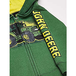 John Deere baby boys Fleece Zip Hoody Hooded Sweatshirt, Green, 4T US