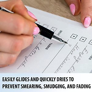 Inc. ClipClicks Retractable Ballpoint Pens - Bulk 1.0-mm Medium-Point Pen Set With Comfort Grip for School, Office, Writing, and Journaling, 50 Count, Black