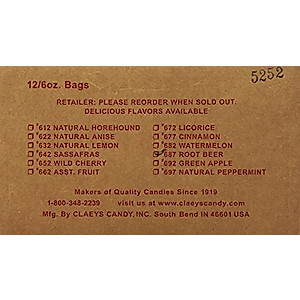 Claey's Root Beer Drops, 6-Ounce Packages (Pack of 12)