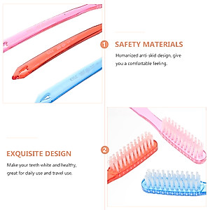 SUPVOX 6pcs Premium Manual Hard Bristles Toothbrush for Adult Teeth Stain Cleaning (Random)