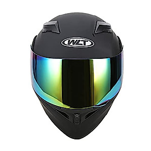 OUMURS DOT Modular Motorcycle Full Face Helmet Flip-Up Dual Visor, Lightweight & DOT Approved, Matte Black