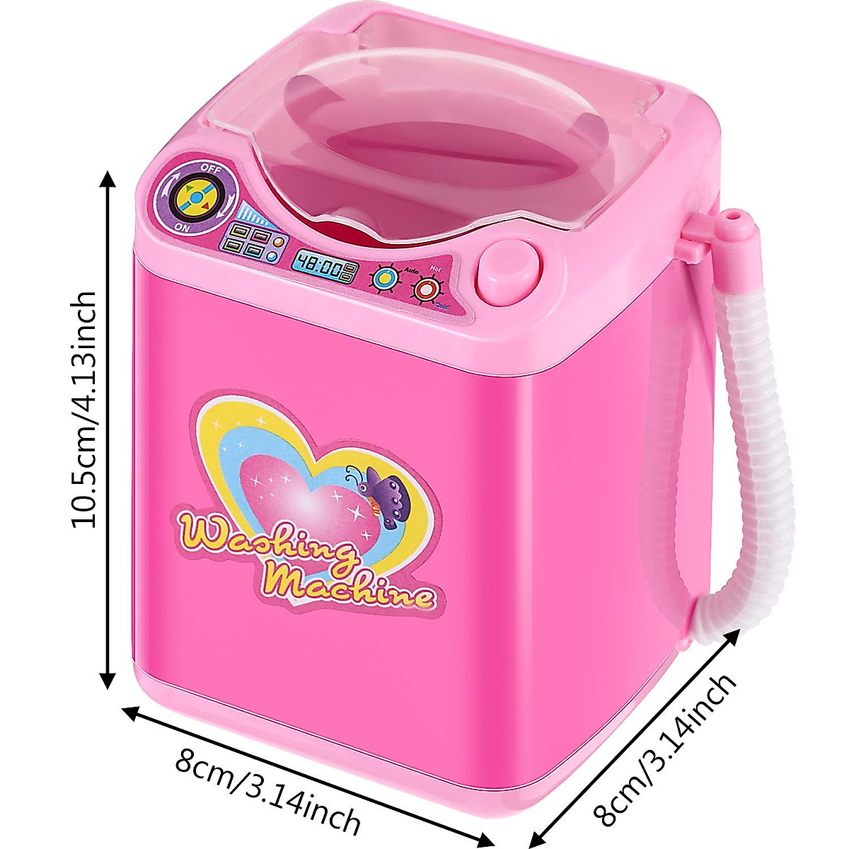 Hsei Mini Toy Washing Machine Makeup Brush Cleaner Plastic Electric Automatic Washing Machine Sponge Cleaning Toy for Girls Ladies