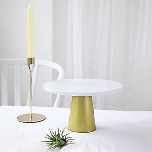 2pcs Modern Metal White-Gold Cake Stands Plate Set, Dessert and Cupcake Serving Display for Weddings, Parties, or Modern Home Decor