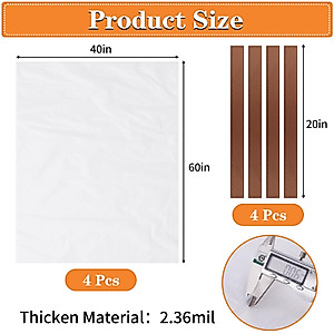 4 Pack Large Clear Plastic Bags, 40" x 60" Moistureproof Dustproof Large Storage Bags, Reusable Giant Extra Luggage Storage Bags for Luggage, Suitcase,Furniture, Chair, Kids Bike (Include 4 Ties)