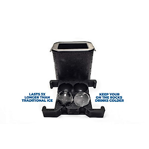 Premium Round Ice Cube Mold - Crystal Clear Whiskey Ice Ball Maker Mold - Craft Big Sphere Ice Cube Tray - Circle Ice Cubes Trays for Bourbon - Large Spherical Ice Molds for Whisky, Cocktails