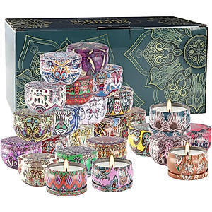 Howemon 24 Pack Scented Candles Set for Home, Relaxing Stress Relief, Aromatherapy - Natural Soy Wax and Fragrance - Gifts for Women, Mom, Best Friend, Wife, Birthday