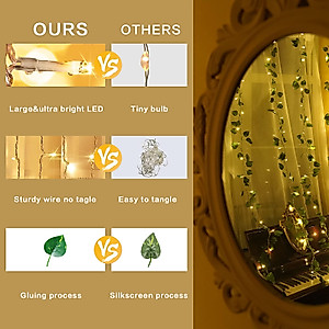 Lfasww Led Ivy Vine Lights 12 Pack 9.4 FT * 6.2 FT Artificial Ivy with 240 Curtain Lights 8 Modes Room Vines for Bedroom Wall Weddings Party Christmas Garden Festival Decor…