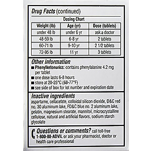 Advil Junior Strength Pain Reliever - 24 Chewable Tablets