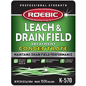 Roebic K-570-Q Biodegradable Leach and Drain Field Treatment Concentrate Environmentally Friendly Bacteria Enzymes Treat Septic Clogs & Buildup, 32 Ounces
