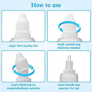 Tioncy 100 Pcs 30ml Plastic Dropper Bottles Squeezable Liquid Dropper Bottles with Leak Proof Caps, Refillable 1 oz Plastic Eye Dropper Bottles for Essence, Essential Oil(White Lid)