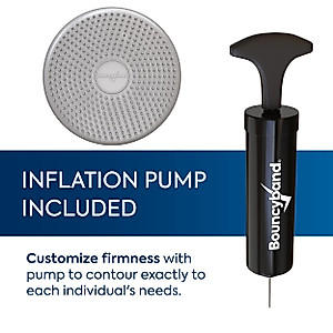 BouncyBand Wiggle Seat, Silver, 1-Pack – Small 10.75” D x 2.5” H Wobble Cushion for Kids Aged 3-7 – Sensory Tool Promotes Active Learning & Improves Productivity – Includes Pump for Easy-Inflation