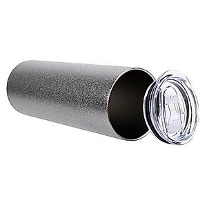 Elanze Designs Bumble Bee Hive Honeycomb Wrap-Around Design 20 Ounce Insulated Stainless Steel Coffee Travel Tumbler Mug Cup, Slide Top Lid & Reusable Straw, Silver Sparkle Glitter