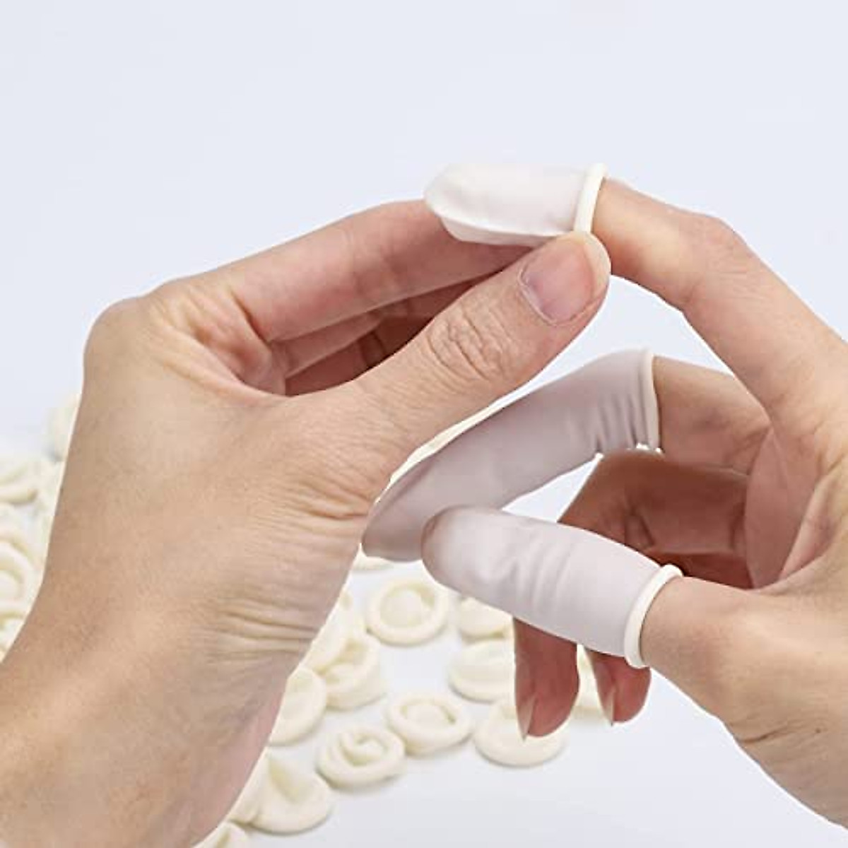 400 Count Latex Finger Cots Small Fingertip Gloves Disposable Finger Rubber Tips Protector Anti-Static