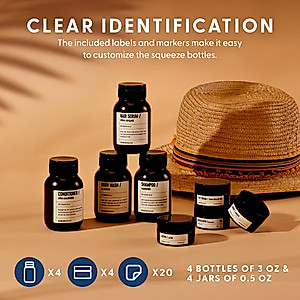 MAISONOVO Travel Bottles for Toiletries, TSA Approved, Leak Proof Refillable, Travel Size Containers and Bottles with Water Proof Toiletry Bag