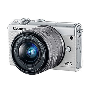 Canon EOS M100 Mirrorless Camera w/ 15-45mm Lens - Wi-Fi, Bluetooth, and NFC Enabled (White)