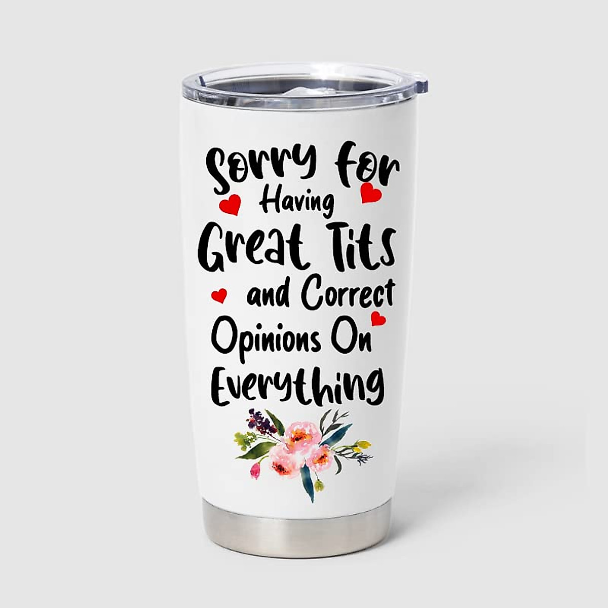 CupCrafters Sorry For Having Great Tits And Correct Option On Everything Tumbler, Great Tits Correct Opinions Tumbler Mug, Funny Gift for Woman, Tumblers With Lid, Travel Mugs, Stainless Tumbler (10)