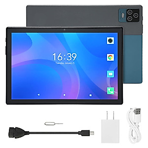 aqxreight HD Tablet, Dual SIM Dual Standby US Plug 100-240V Tablet PC 1920x1200 Resolution Octa Core CPU 12GB 256GB for Kids Reading for Android 12.0 (Blue)