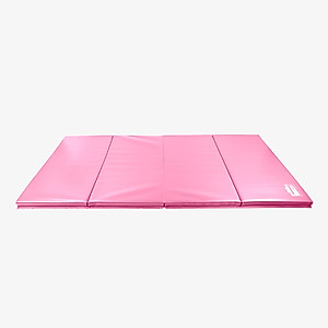 IncStores 2 Inch Thick Mat for Gymnastics | Foldable Vinyl-Covered Foam Exercise Mat Made to Help You Tumble, Cheer, Dance, Stretch, and Jump in Comfort and Style | 4'x8', Pink