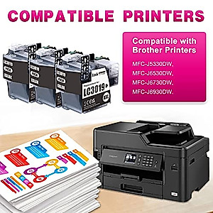 InnerTeck 3 Black Compatible with Brother MFC-J6930DW LC3019 XXL LC3019BK LC3017 LC 3017 Ink Cartridges Black Super High Yield Work for Brother MFC-J6930DW MFC-J6530DW MFC-J6730DW MFC-J5330DW Printer