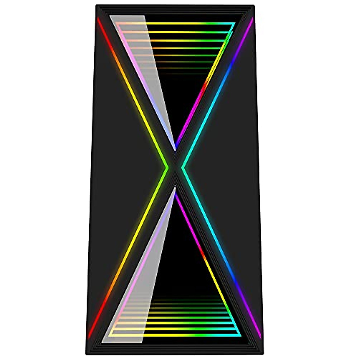 Bgears b-BlackWidow-RGB Black Gaming PC ATX case, Special Ripple effect Front Panel, Tempered Glass side. 2 x USB3.0, 3 x PWM 120mm ARGB Fans, Fan Controller with Remote, Support up to EATX board