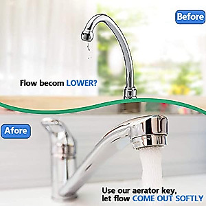 Faucet Aerator Aerator Wrench Aerator Key Flow Restrictor Set for Sink Tap Aerators 20 Pack M16.5 18.5 21.5 24 (4 Size)