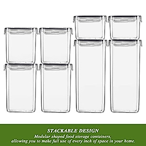 Airtight Food Storage Containers Set, 8 Pcs BPA Free Cereal Storage Containers with Lids Airtight, Storage Containers for Food and Sugar, Kitchen Pantry Organization and Storage