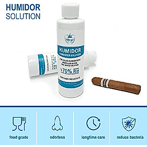 Humidor Solution for Humidor Cigars box, 7 oz (2 Pack) Cigar Humidor Accessories,Propylene Glycol Cigar Humidifier Solution for Humidor,Keep 70% RH,Portable Travel