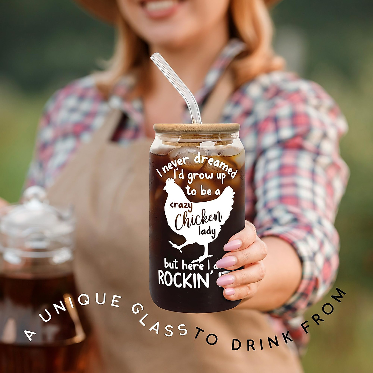 Chicken Gifts - Chicken Gifts for Women - Chicken Themed Gifts - Chicken Lover Gifts, Chicken Lady Gifts, Chicken Mom Gifts - Chicken Christmas Gifts - Chicken Farmer Gifts for Women - 20 Oz Can Glass