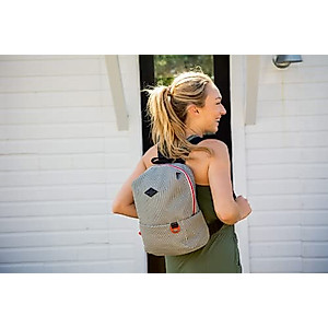 Sherpani Adaline, Nylon Mesh Backpack Purse, Small Backpack, Travel Bag, Fashion Bags for Women Fits 13 Inch Laptop (Stone)