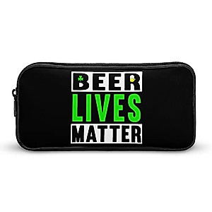 Beer Lives Matter Pencil Case Stationery Pen Pouch Portable Makeup Storage Bag Organizer Gift