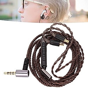 PUSOKEI Headphone Upgrade Cable， 3.5mm/A2DC Plug Earphone Replacement Cord, with Mic Wire Control, A2DC Connector Headphones for CKS1100 E40 E50 E70 and LS200
