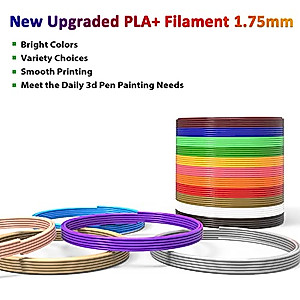 3D Pen Filament 320 Feet, 16 Colors, Each Color 20 Feet, 250 Stencils eBooks - 3D Printing Pen PLA Refills1.75mm, High-Precision Diameter and Kids Safe Material, Fit for SCRIB3D P1 and MYNT3D