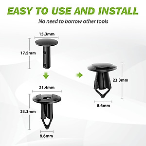 Frokom 100pcs 8mm Hole Size Nylon Car Bumper Retainer Clips Push Type UTV ATV Fender Push Clips for Toyota 52161-02020 52161-16010,GM 21030249 Ford N807389S