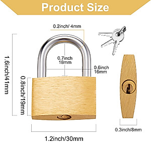Kenning 16 Pcs Solid Keyed Alike Padlocks 1.18" Solid Brass Padlock with Key Weatherproof Luggage Locks Suitcase Lock Wide Body with Hardened Steel Shackle for Sheds, Storage Unit, Gym Fence