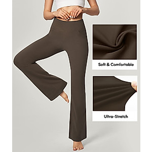 IUGA Bootcut Yoga Pants with Pockets for Women Wide Leg Pants High Waist Workout Pants Tummy Control Work Pants 4 Pockets