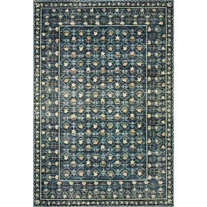 Loloi Rifle Paper Co. x Eden Lattice Indigo 7'-6" x 9'-6" Area Rug