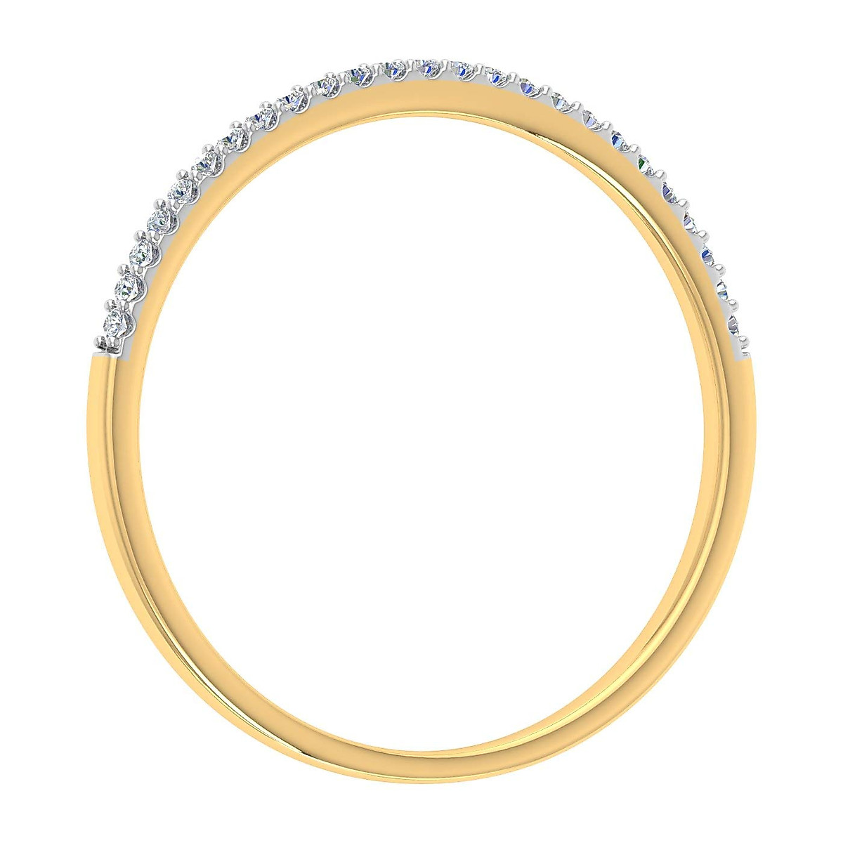 0.08 Carat (ctw) 10K Yellow Gold Diamond Ladies Wedding Anniversary Stackable Ring (Ring Size 5.5) (I1-I2 Clarity)