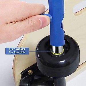 Sonku Blue All-in-One Skateboard Tool, Multifunctional Portable Skateboard T-Tool and Y-Tool Accessory with Screwdriver Wrench Storage in A Bag