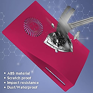 SIKEMAY PS5 Face Plates for Playstation 5 Console Disc Edition, PS5 Accessories ABS PS5 Cover Plates with Fan Vents, Hard Shockproof Anti-Scratch Replacement Protective Shell PS5 Cosmic Red Plates