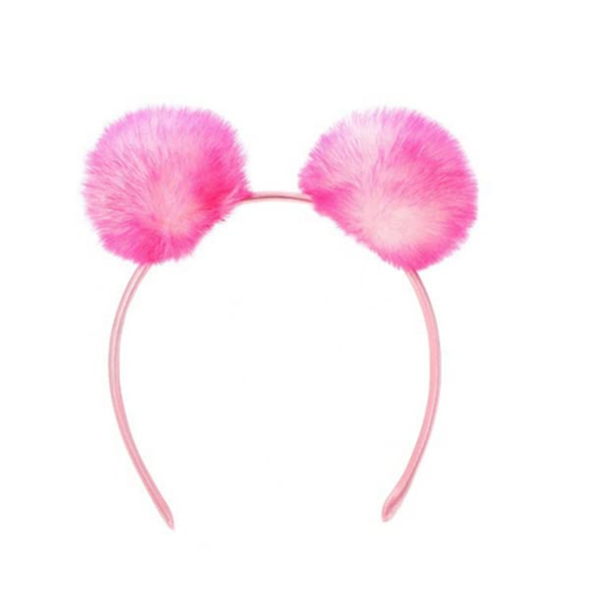 XIZHI 5 Pcs Pompom Ball Headband Iridescent Fluffy Ball Hair Loop Ear Headband Soft Style Cute Flurry for Little Girls Fashion Headband