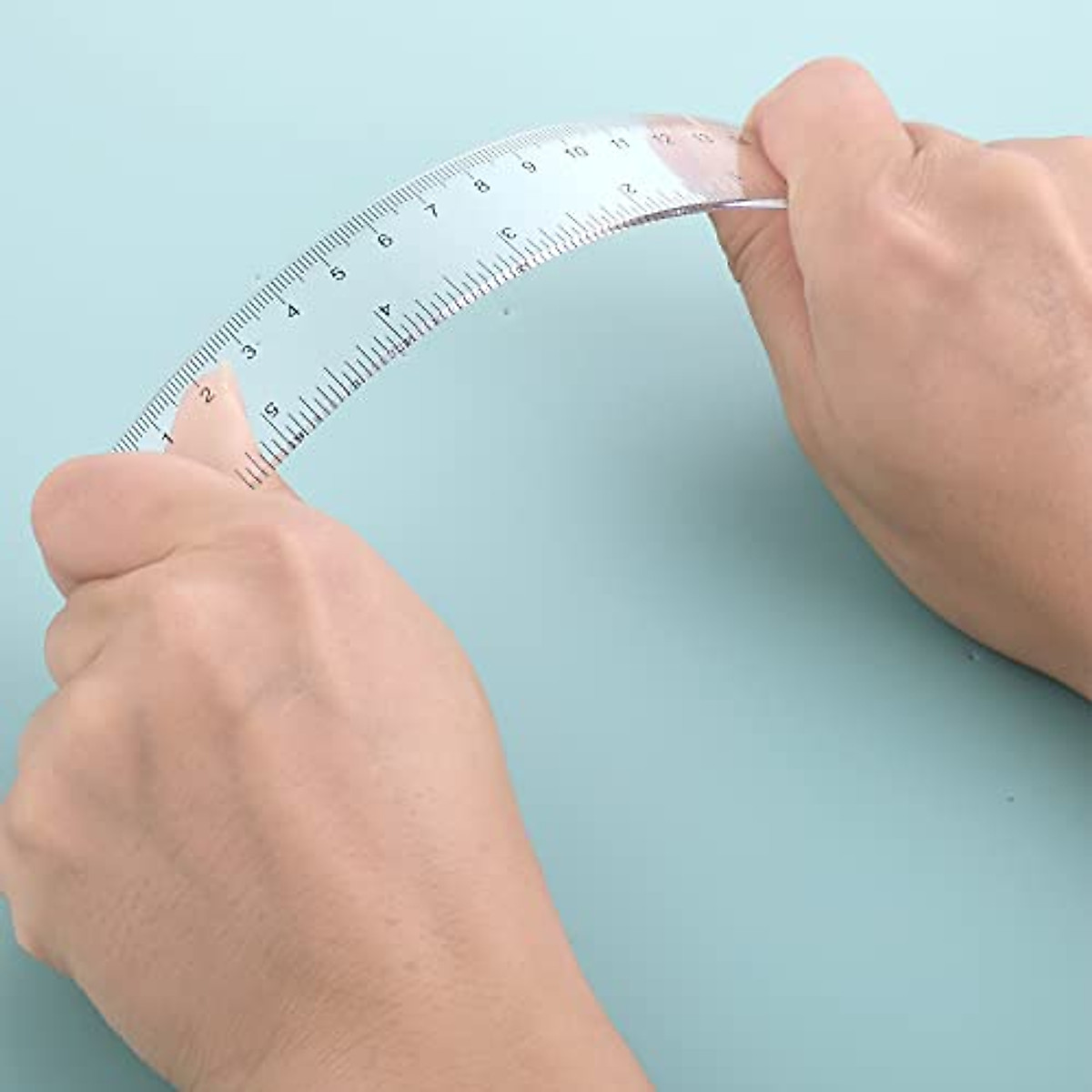 cobee Plastic Clear Rulers, 10 Pcs 6 Inch Transparent Straight Ruler with Inches/Centimeters Mini Shatterproof Rulers Measuring Tool for Kids Students School Classroom Office Supplies